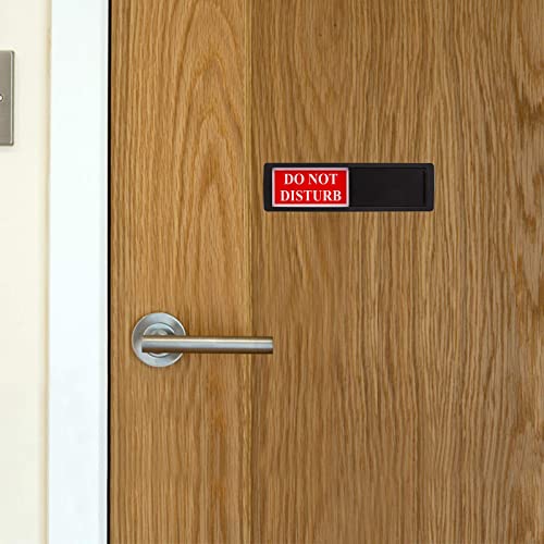 Privacy Sign - Do Not Disturb/Welcome Sign for Home Office Restroom Conference Hotel Hospital, Easy to Read Non-Scratch Magnetic Slider Door Indicator Sign with Clear, Bold & Colored Text - Black