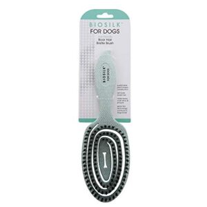 biosilk for dogs eco-friendly boar hair bristle brush in mint green | easy to hold ergonomic handle dog brush for shedding | best pet brush for dog grooming