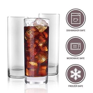 Glass Cups 10 oz,QAPPDA Clear Highballl Glass Cocktail Glass Drinking Glasses For Kitchen,Heavy Base Water Cup For Juice,Cocktails,Beverages,Drinking Cups Beer Cups Set Of 12 KTY1002