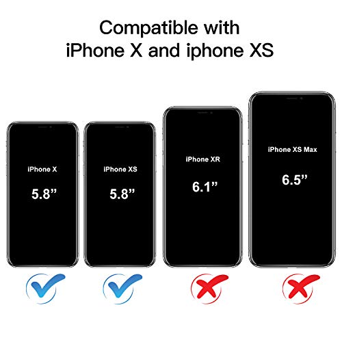 YESPURE Crossbody Case for iPhone Xs,Phone Case for iPhone X, Clear Soft Slim TPU Shockproof Protective Cover for iPhone X/XS with Adjustable Black Neck Cord Lanyard Strap