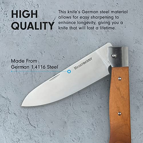 Messermeister Adventure Chef Summit Set, Carbonized Maple - Folding 6” Chef’s Knife, 6” Fillet Knife, Folding Steak Knife, Fork & Spoon, Folding Peeler & Parer, TPE Cutting Board + Waxed Canvas Case