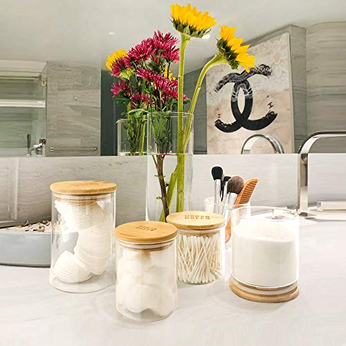 Urban Green Glass Storage Container Bamboo Lids, Glass Airtight Canisters sets, Glass Jar with Lids, Food Jars, Pantry Organization and Storage Containers, Spice Jars, Flour Canisters of 6