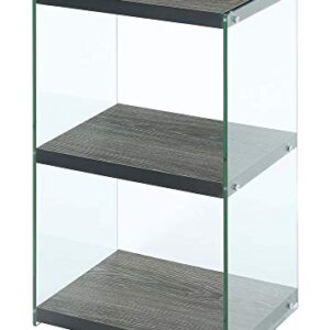 Convenience Concepts SoHo 3 Tier Tower Bookcase, Weathered Gray