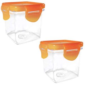 nutrichopper transparent container 2-pack with airtight locking lid, dishwasher safe, food grade transparent acrylic as seen on tv