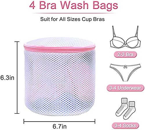 JMEXSUSS Premium Laundry Bag Mesh Wash Bags for Wash Bras Lingerie and Delicates with Premium Zipper (4 Set)