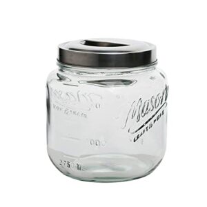 Mason Craft & More Airtight Kitchen Food Storage Clear Glass Pop Up Lid Canister, Medium 2.7 Liter Pop Up Canister