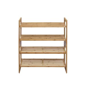 TRINITY Basics 2-Tier Stackable Bamboo (2 Pack) Shoe Rack