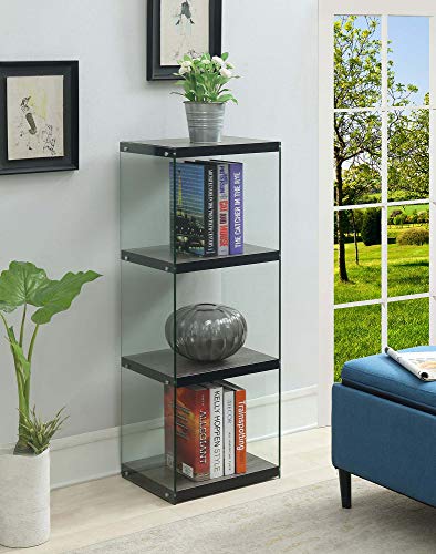 Convenience Concepts SoHo 4 Tier Tower Bookcase, Weathered Gray