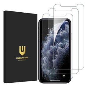 UNBREAKcable 3-Pack Screen Protector for iPhone 11 Pro Max/iPhone Xs Max, Double Shatterproof Tempered Glass [Easy Installation Frame] [9H Hardness] [HD Clear] [Case Friendly] for iPhone 6.5 inch