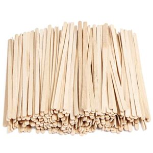 Wood Coffee Stirrers Stir Sticks - 500 Biodegradable Disposable Wooden Beverage Mixer with Round Ends, Made with Natural Birch Wood, Eco-Friendly BPA Free Swizzle Drinks Sticks (7.5 Inch 500 Count)