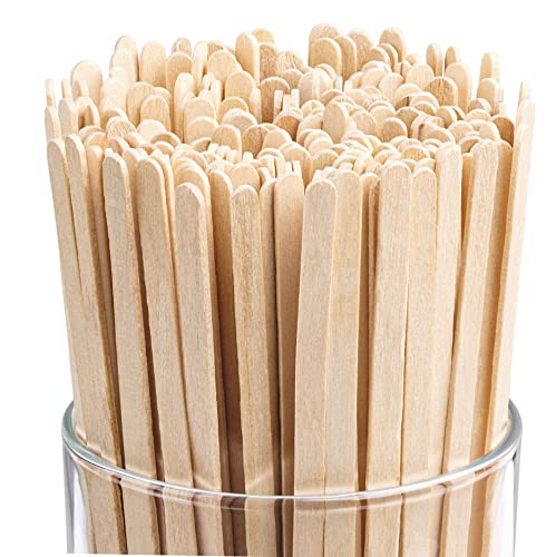 Wood Coffee Stirrers Stir Sticks - 500 Biodegradable Disposable Wooden Beverage Mixer with Round Ends, Made with Natural Birch Wood, Eco-Friendly BPA Free Swizzle Drinks Sticks (7.5 Inch 500 Count)