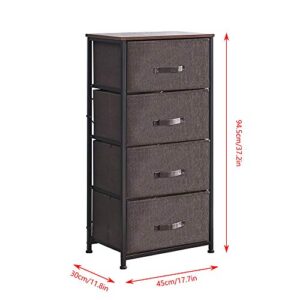 4HOMART Drawer Dresser Closet Vertical Storage Tower Cabinet Closet Shelves Fabric Dresser Organizer Unit with Sturdy Steel Frame Wood Top for Bedroom Hallway Entryway