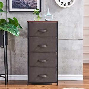 4HOMART Drawer Dresser Closet Vertical Storage Tower Cabinet Closet Shelves Fabric Dresser Organizer Unit with Sturdy Steel Frame Wood Top for Bedroom Hallway Entryway