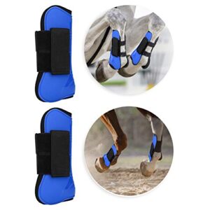 1 Pair Horse Jumping Protection Boot, Equine Knee Boot Jumping Riding Horse Tendon Boots Wrap(Blue)