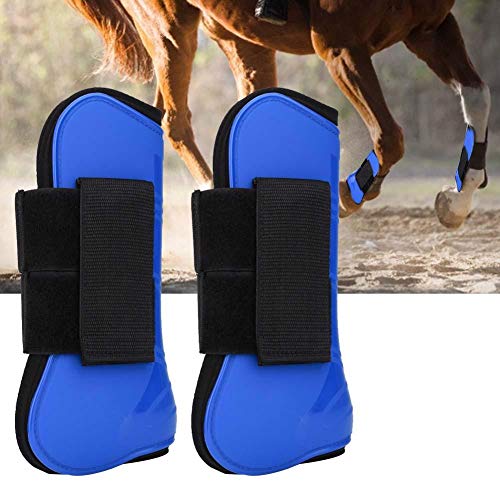 1 Pair Horse Jumping Protection Boot, Equine Knee Boot Jumping Riding Horse Tendon Boots Wrap(Blue)