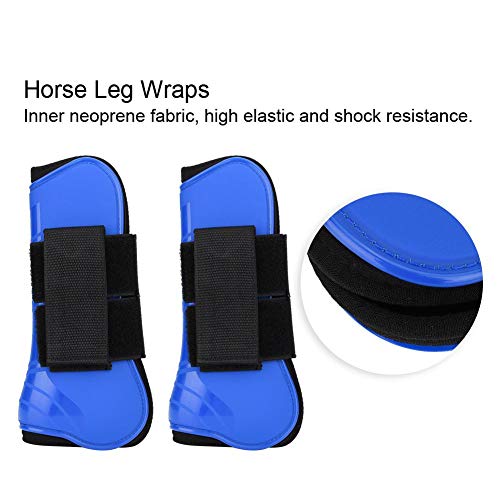 1 Pair Horse Jumping Protection Boot, Equine Knee Boot Jumping Riding Horse Tendon Boots Wrap(Blue)