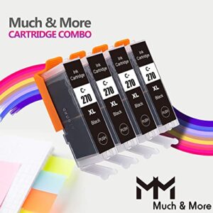 Compatible (4-Pack, Large Black) PGI 270XL PGI-270XL Ink Cartridge Used with Canon PIXMA MG6820 MG6821 MG5720 MG5721 MG5722 MG7720 TS5020 TS6020 TS8020 TS9020 Printer, Sold by MuchMore