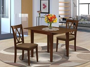 east west furniture ndcl3-mah-c dining table set, mahogany