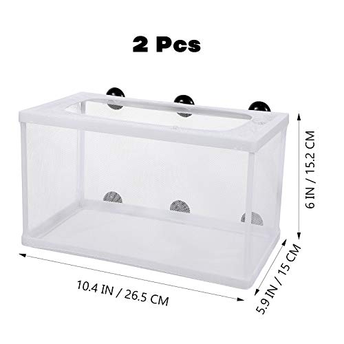 POPETPOP 2pcs Fish Hatchery Breeder Box Aquarium Separation Net Nylon Incubator Mesh - Large Size