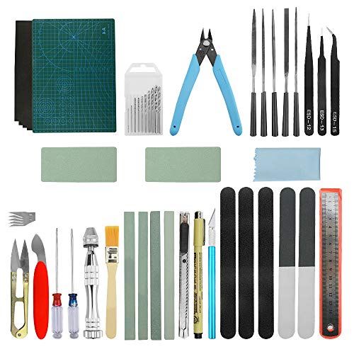 WMYCONGCONG 38 PCS Gundam Model Tools Kit Model Basic Tools Craft Set Hobby Building Craft Set for Model Assemble Building Repairing Fixing Green