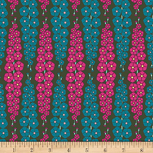 Art Gallery Fabrics Art Gallery Loved to Pieces Gladiolumns Pinkbluem Fabric, Blue