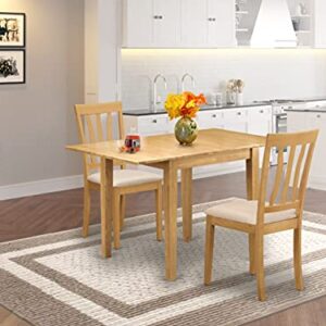 East West Furniture NDAN3-OAK-C Dining Set, 3 Piece