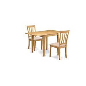 East West Furniture NDAN3-OAK-C Dining Set, 3 Piece