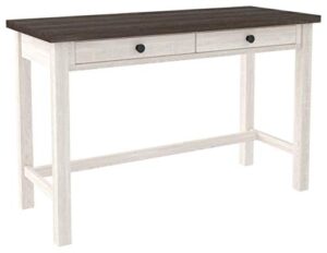 signature design by ashley dorrinson modern farmhouse 47" home office desk with 2 drawers, whitewash