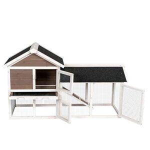 Kinsuite Rabbit Hutch Outdoor Bunny Cage with Tray Indoor Wooden Rabbit Cage House for Small Animals