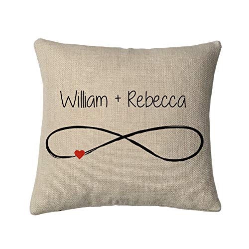 Pattern Pop Personalized Infinity Symbol Couples Mini Throw Pillow - Measures 9.5 Inches X 9.5 Inches (Insert is Included) Complete Very Small Throw Pillow