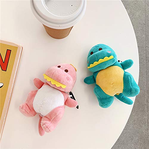 SGVAHY Case for Apple Airpods 1&2 Case Cover with Keychain Kawaii Airpod Case Cover Cute Dinosaur Airpods 2nd 1st Generation Wireless Charging Case Fluffy Soft Plush Airpod Case (Green)