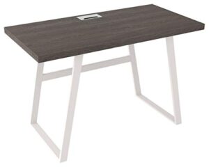 signature design by ashley dorrinson modern farmhouse 47" home office writing desk, gray & white