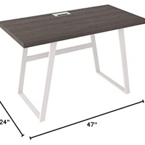 Signature Design by Ashley Dorrinson Modern Farmhouse 47" Home Office Writing Desk, Gray & White