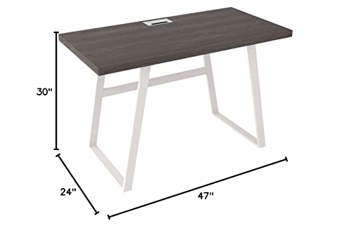 Signature Design by Ashley Dorrinson Modern Farmhouse 47" Home Office Writing Desk, Gray & White