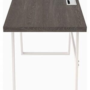 Signature Design by Ashley Dorrinson Modern Farmhouse 47" Home Office Writing Desk, Gray & White