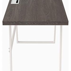 Signature Design by Ashley Dorrinson Modern Farmhouse 47" Home Office Writing Desk, Gray & White