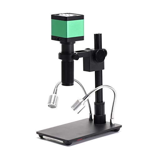 HAYEAR 48MP 2K High Definition HDMI Digital Microscope Camera Set Remote Control 150X C-Mount Lens Adjust Lamp Portable Table Stand for Phone Repair Lab Inspect