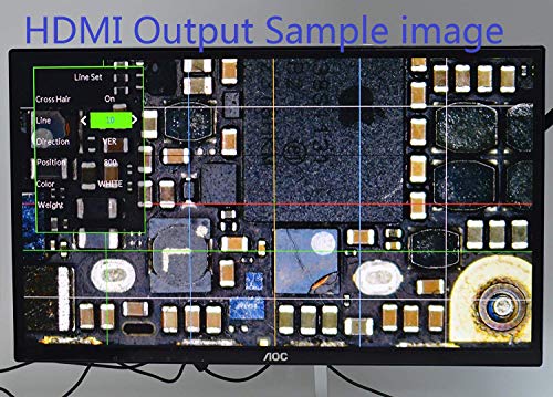 HAYEAR 48MP 2K High Definition HDMI Digital Microscope Camera Set Remote Control 150X C-Mount Lens Adjust Lamp Portable Table Stand for Phone Repair Lab Inspect