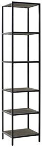 crosley furniture jacobsen narrow etagere, brown ash