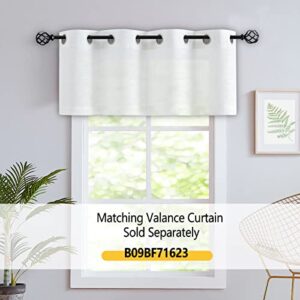 FMFUNCTEX White Sheer Curtains for Living Room 72" Linen Textured Privacy Window Curtain Set for Bedroom 52”w x 2 Panels Grommet Top