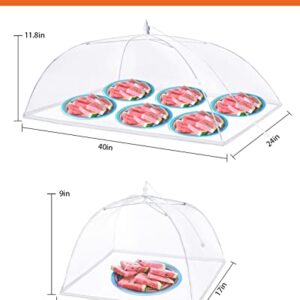 Anpro Food Cover, Food Tent, Pop-up Food Nets, Mesh Food Covers for Outside,Picnic Accessories, Food covers for outside,Reusable and Collapsible, 5 Pack (1 Extra Large-40 Inches,4 Standard-17 Inches)