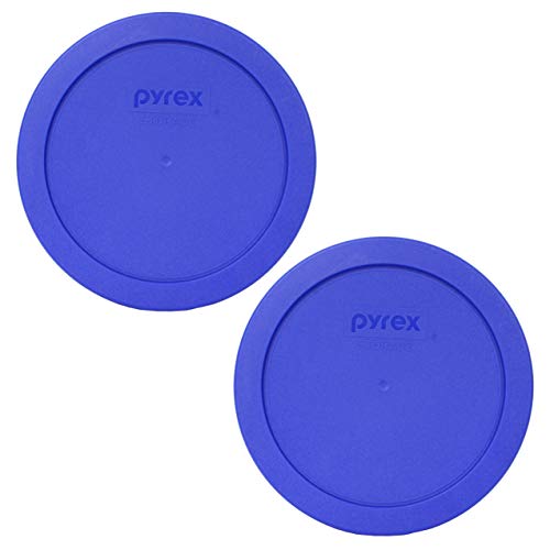 Pyrex 7201-PC Sapphire Blue Round Plastic Food Storage Replacement Lid, Made in USA - 2 Pack