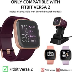 Compatible with Fitbit Versa 2 Charger Stand, Kasmotion Replacement Charging Stand Clip Charging Cradle Dock Adapter Holder Compatible with Fitbit Versa 2