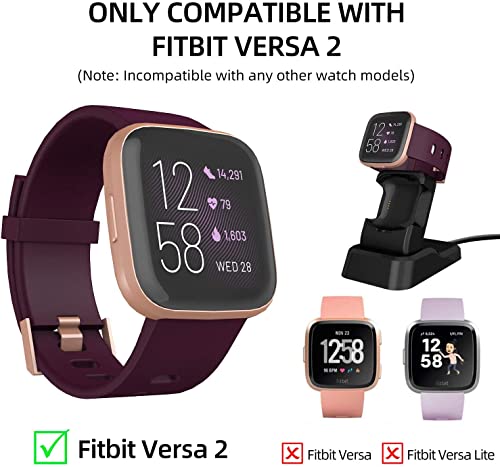 Compatible with Fitbit Versa 2 Charger Stand, Kasmotion Replacement Charging Stand Clip Charging Cradle Dock Adapter Holder Compatible with Fitbit Versa 2