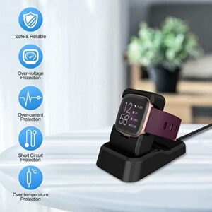 Compatible with Fitbit Versa 2 Charger Stand, Kasmotion Replacement Charging Stand Clip Charging Cradle Dock Adapter Holder Compatible with Fitbit Versa 2