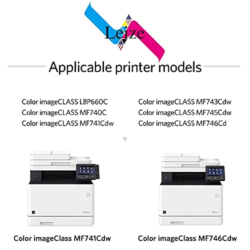 Leize Compatible Toner Cartridge Replacement for Canon 055H 055 CRG-055H for Canon Color imageCLASS MF741Cdw MF743Cdw MF745Cdw MF746Cdw LBP664Cdw Printer (High Capacity 4-Pack, KCMY)