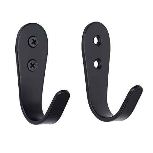 MANMILAI Wall Hooks Heavy Duty 8 piezas, ganchos para colgar en la pared, Hooks for Hanging 、Black Hooks、Coat Rack Wall Hook (Black Thick Bent Hook 8)