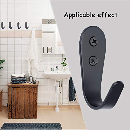 MANMILAI Wall Hooks Heavy Duty 8 piezas, ganchos para colgar en la pared, Hooks for Hanging 、Black Hooks、Coat Rack Wall Hook (Black Thick Bent Hook 8)