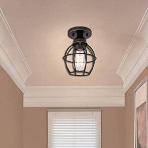 WISBEAM Semi Flush Mount Ceiling Light Fixture, E26 Medium Base MAX 60W, Metal Housing, ETL Rated, Bulbs NOT Included, 2-Pack