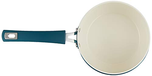 Oster Corbett Forged Aluminum Sauce Pan W/Lid-Ceramic Non-Stick-Induction Base-Soft Touch Bakelite Handle, 3 Qt, Gradient Teal